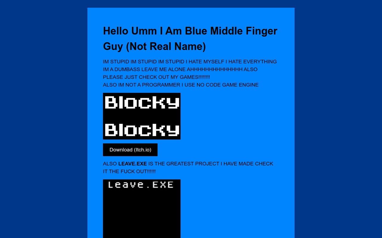Blue Middle Finger Guy